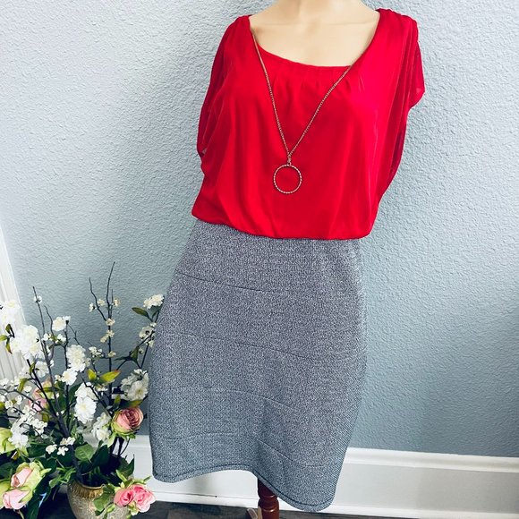 Enfocus Studio | Dresses | Enfocus Studio Dress Size 2 Red Black And ...
